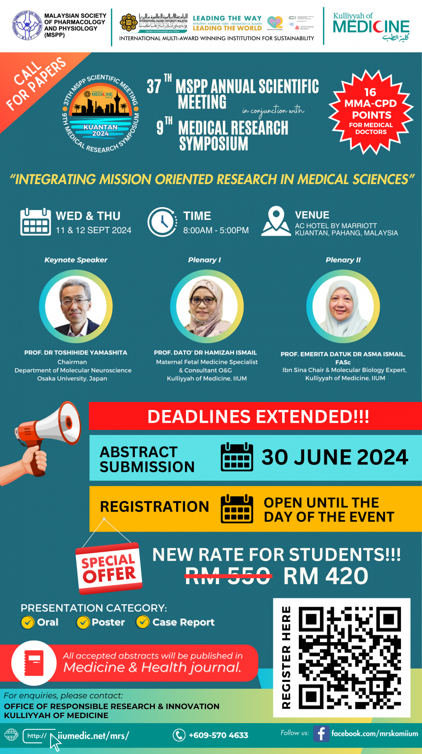 MSPP-MRS 2024: ABSTRACT SUBMISSION DEADLINE EXTENDED & NEW RATE FOR STUDENTS!!! – Medical ...